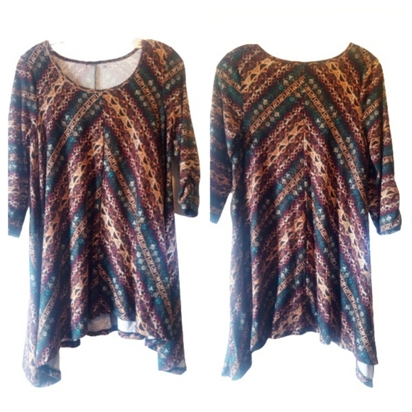 Unbranded | Tops | Aztec Tribal Asymmetrical Soft Knit Tunic Top | Poshmark